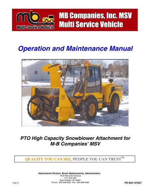 MSV Snowblower New.fm - MB Companies, Inc.