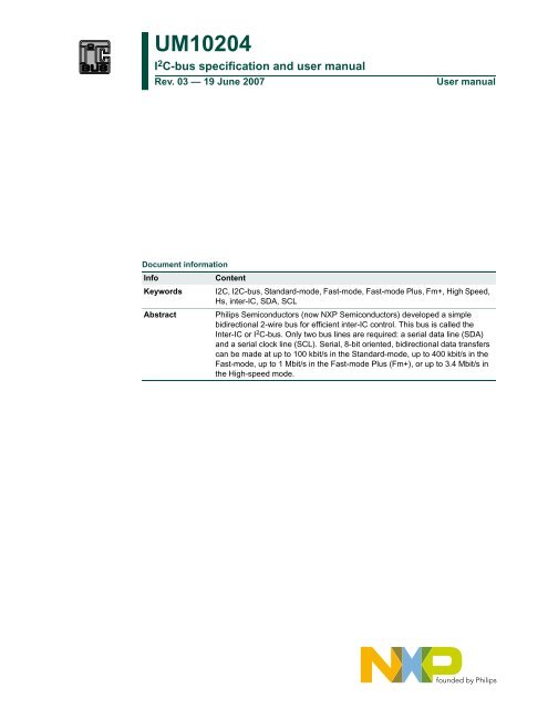 UM10204 I2C-bus specification and user manual - Pololu Robotics ...