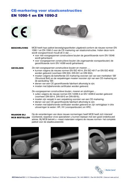 CE-markering voor staalconstructies EN 1090-1 en EN 1090-2