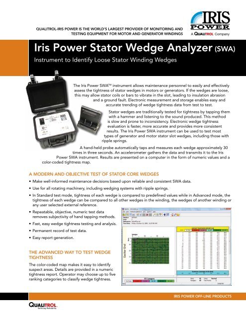 Iris Power Stator Wedge Analyzer(SWA) - Iris Power Engineering