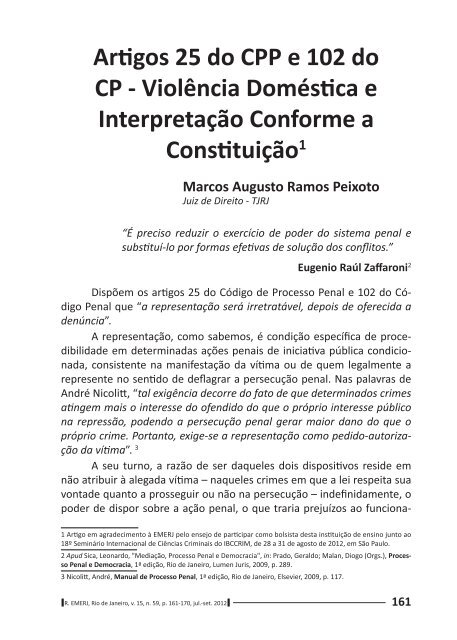 Artigos 25 do CPP e 102 do CP - Emerj