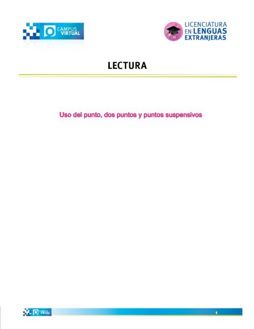 Uso del punto, dos puntos y puntos suspensivos Uso del punto, dos ...