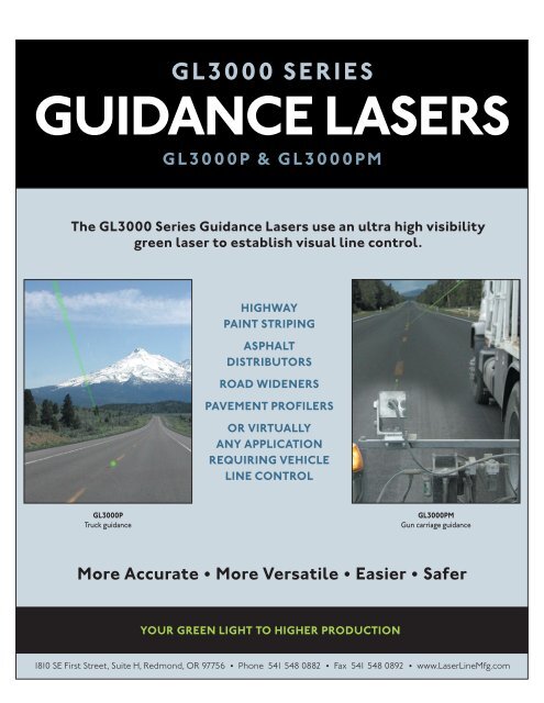 GL3000 series Guidance Lasers GL3000P ... - Kelly-Creswell
