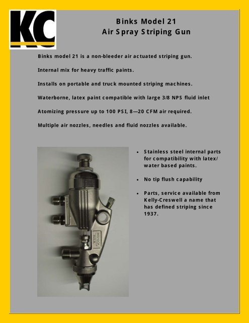 Binks 21 Brochure - Kelly-Creswell