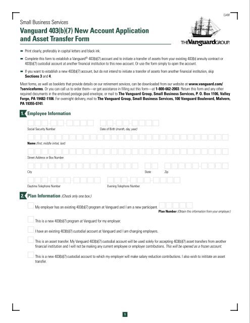 Vanguard Open Ira Printable Application Form - Printable Forms Free Online