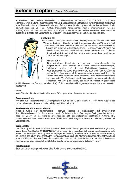 Solosin Tropfen - Bronchialerweiterer