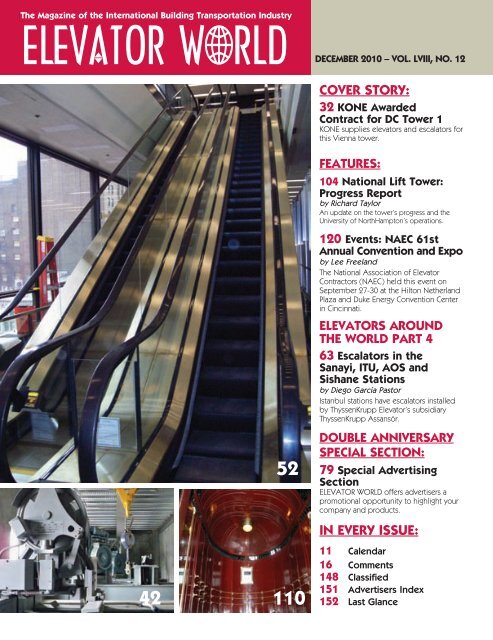 COVER STORY: IN EVERY ISSUE: - Elevator World