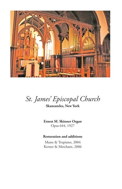 St. James' Episcopal Church - OHS Pipe Organ Database