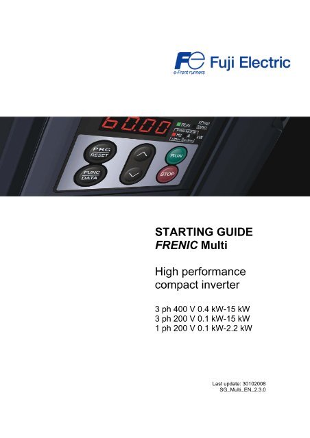 STARTING GUIDE FRENIC Multi High performance compact inverter