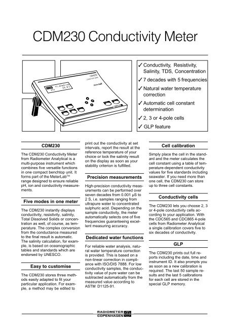 CDM230 Conductivity Meter - QuimiNet.com