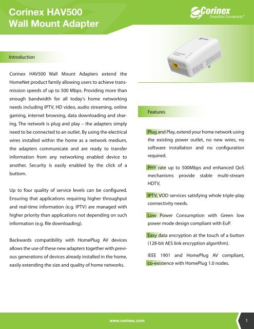 Corinex HAV500 Wall Mount Adapter