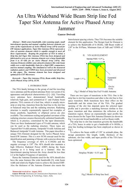 An Ultra Wideband Wide Beam Strip line Fed Taper Slot Antenna for ...