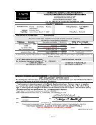 COMMERCIAL GENERAL LIABILITY INSURANCE POLICY ...