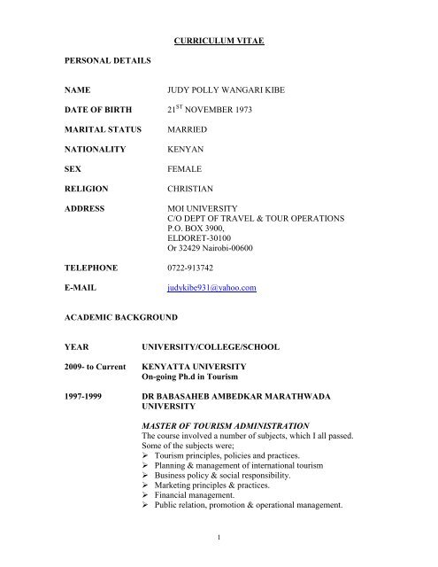 View CV - Moi University