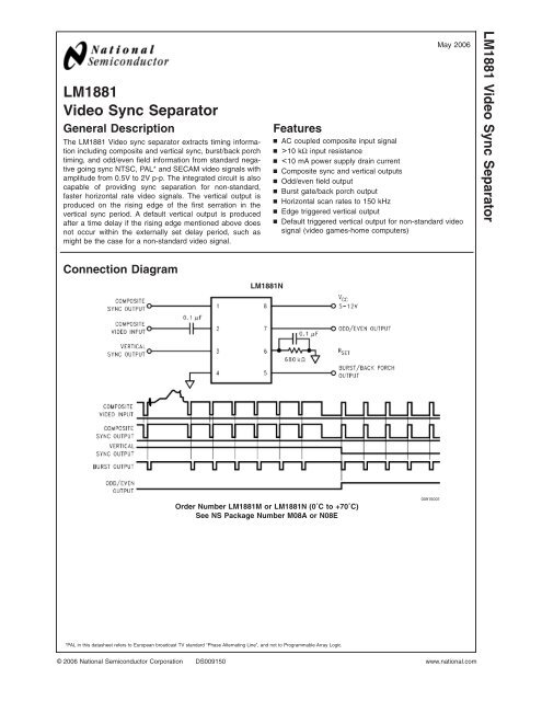 Download Lm1881 Video Sync Separator - Nootropic Design