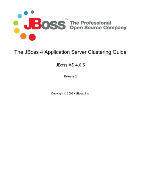 The JBoss 4 Application Server Clustering Guide - Bad Request ...