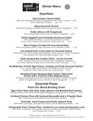 lunch menu pdf - Opal Restaurant and Bar
