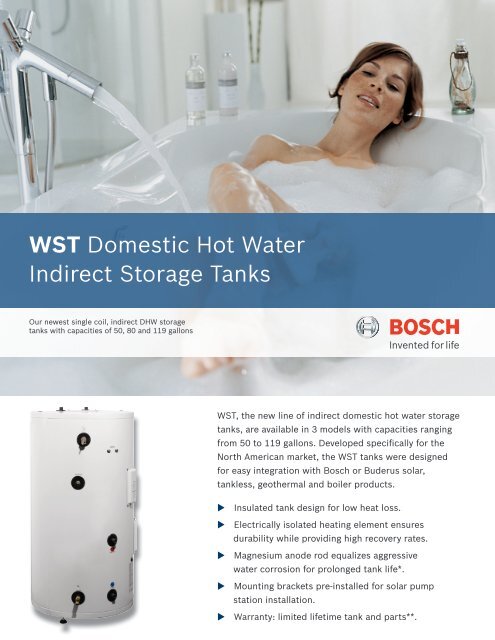 WST Domestic Hot Water Indirect Storage Tanks