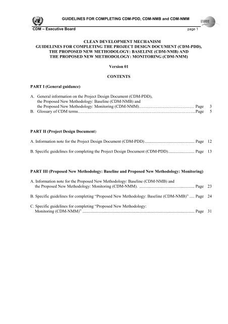 Guidelines for completing the Project Design Document (CDM-PDD)