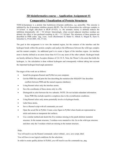 Assignment 1 - Bioinformatics and Biological Computing Assignment 1 - Bioinformatics and Biological Computing
