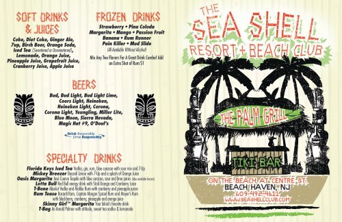 Lunch Menu - Seashell Resort & Beach Club