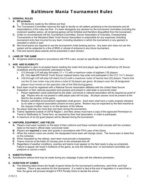 OBGC Capital Cup Rules - Elite Tournaments