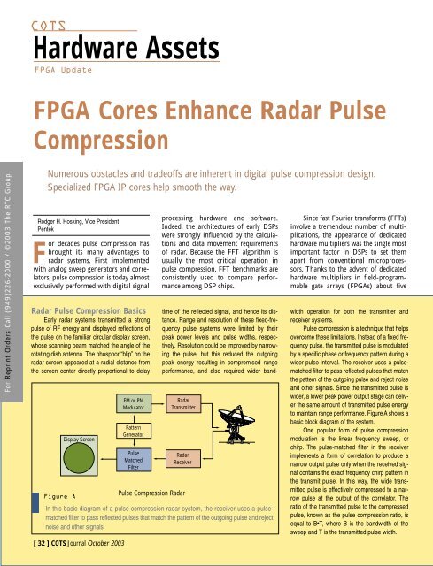 FPGA Cores Enhance Radar Pulse Compression