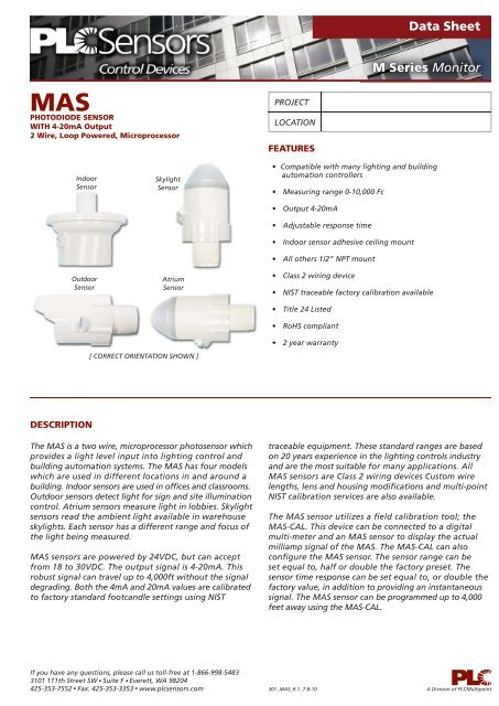 MAS pdf - PLC Sensors