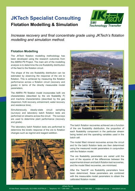 Flotation Modeling/Simulation - JKTech