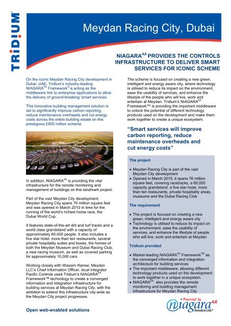 Case study Meydan, Dubai - Tridium Europe