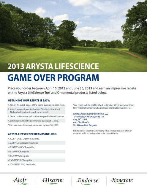 GAME OVER PROGRAM - Matrix Turf Solutions, LLC