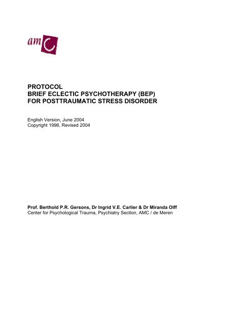 protocol brief eclectic psychotherapy (bep) - IFP