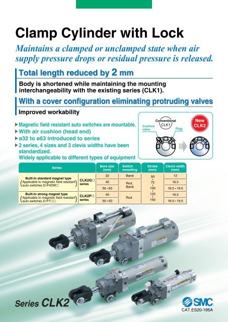 Clamp Cylinder with Lock Series CLK2 - SMC ETech