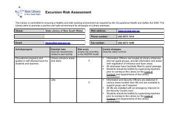 Fact sheet School excursions and risk management - Museums ...