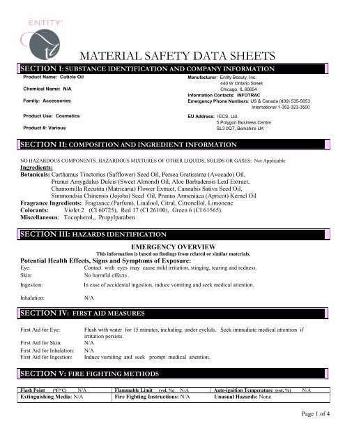 Cuticle Oil (PDF) - Entity Beauty