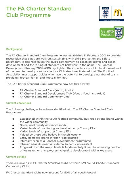 Charter Standard Overview - The Football Association