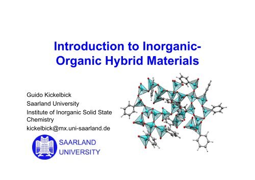 Introduction to Inorganic Organic Hybrid Materials - Eg-MRS