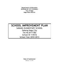 SCHOOL IMPROVEMENT PLAN (SIP) - DepEd Naga City