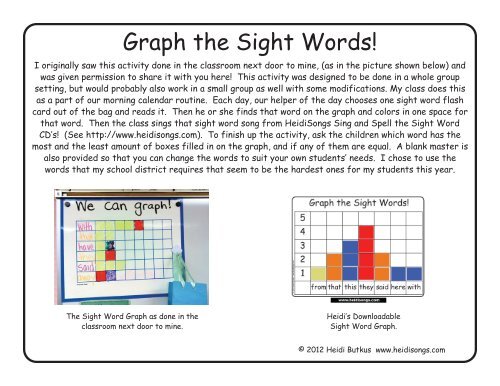 Sight Words Graph - Heidi Songs