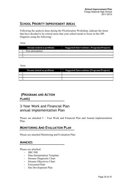 School Improvement Plan T
