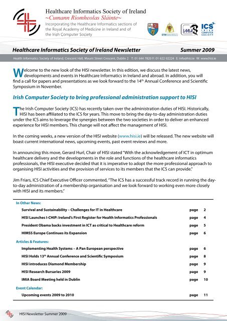 HISI summer 2009 - IJMS | Irish Journal of Medical Sciences