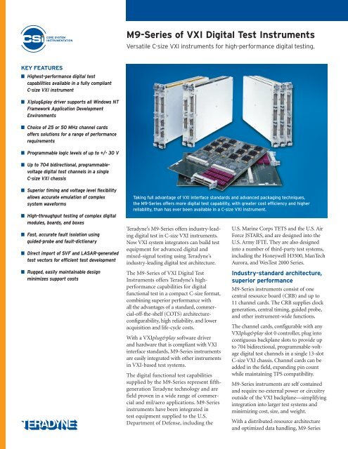 M9-Series of VXI Digital Test Instruments - Teradyne