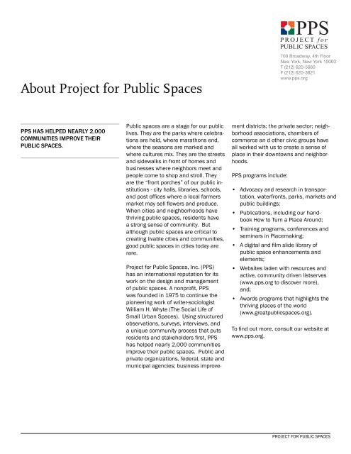 About PPS and Placemaking.pdf - Project for Public Spaces