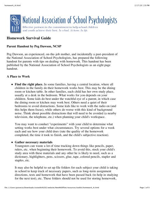 Homework Survival Guide