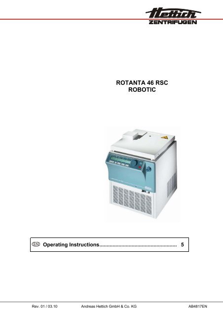 ROTANTA 46 RSC ROBOTIC - HettichLab