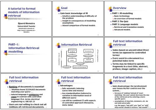 PDF slides - Multimedia Information Modeling and Retrieval