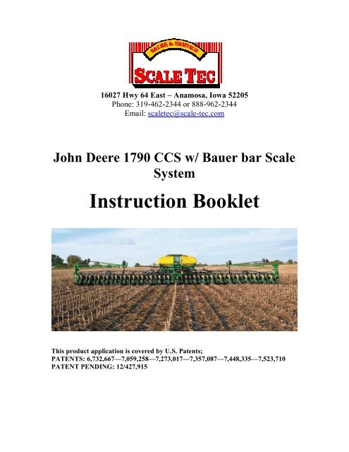 Instruction Booklet - Scale Tec