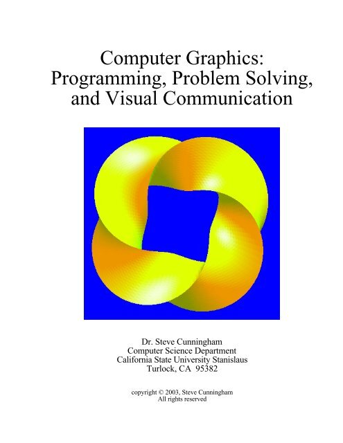 Computer Graphics Programming Problem Solving And Visual