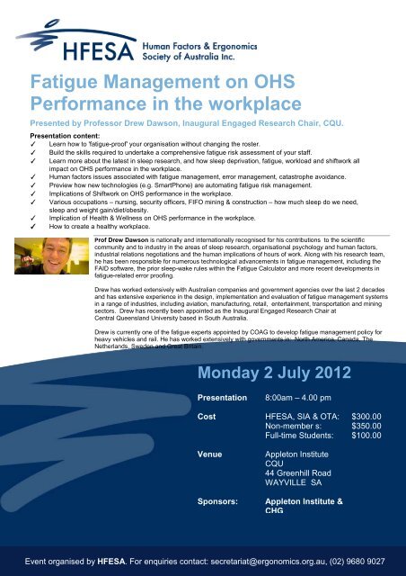 Fatigue Management on OHS Performance in the workplace