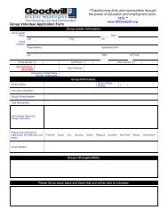 VOLUNTEER APPLICATION FORM - Goodwill of Greater Washington